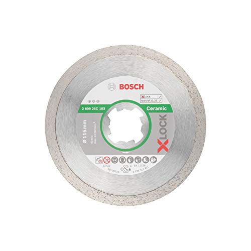 Bosch Professional Diamond Cutting Disc Standard for Ceramic (for Tiles, X-LOCK, Disc Diameter 110 mm, Bore Diameter 22.23 mm, Thickness 1.6 mm, Accessory Angle Grinder)