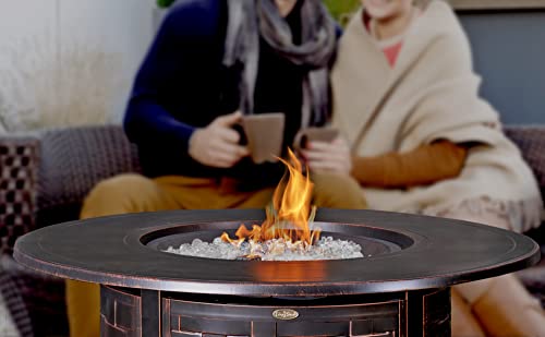 Fire Sense 62365 Premium Sparkling Reflective Tempered Fire Glass for Outdoor Fireplace Gas or Propane Fire Pits Easy to Install & Stimulate Viewing Experience - 10 Lbs - Crystal Clear