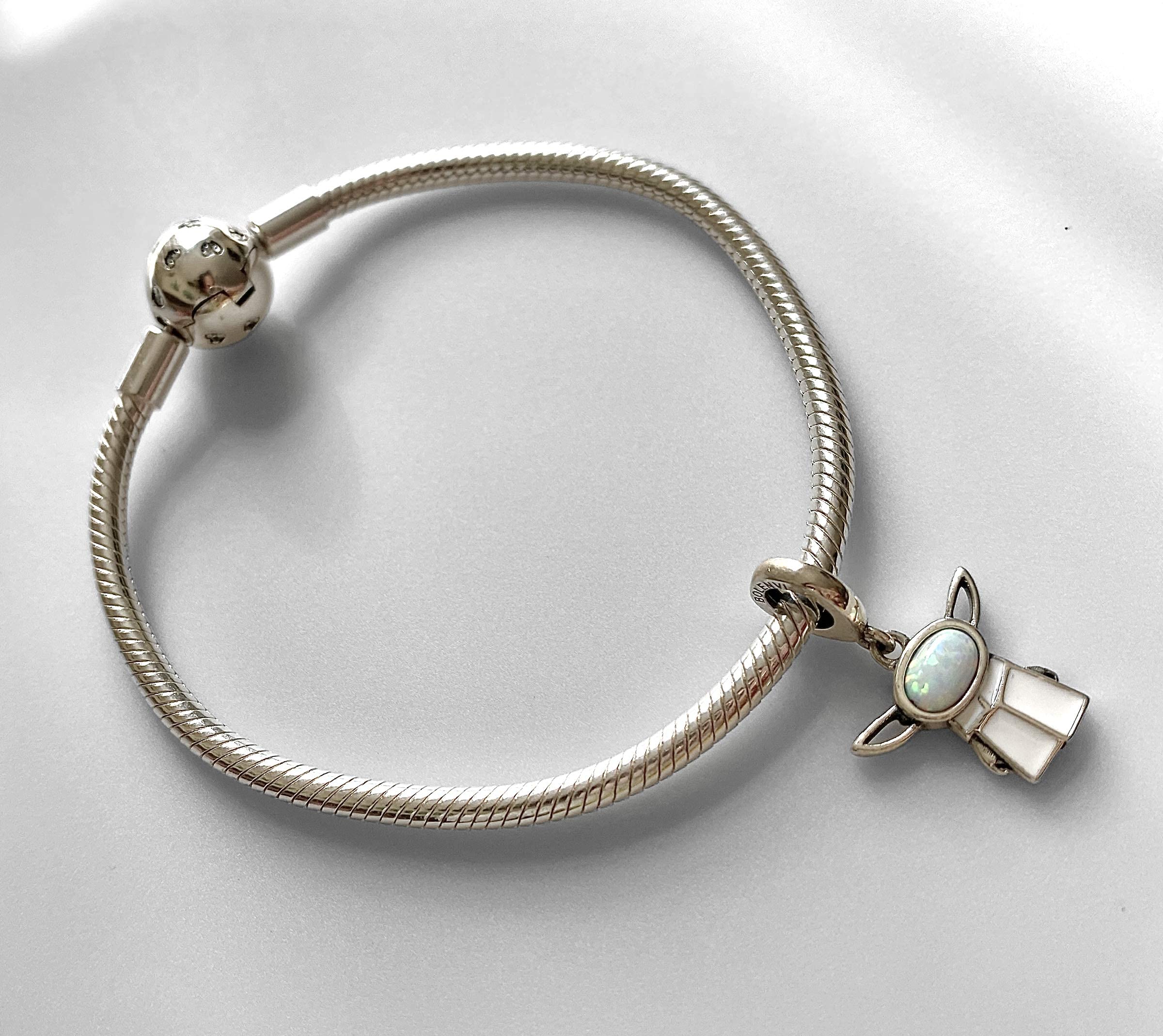 BOLENVI Opal Baby 925 Sterling Silver Pendant Charm Bead For Pandora & Similar Charm Bracelets or Necklaces