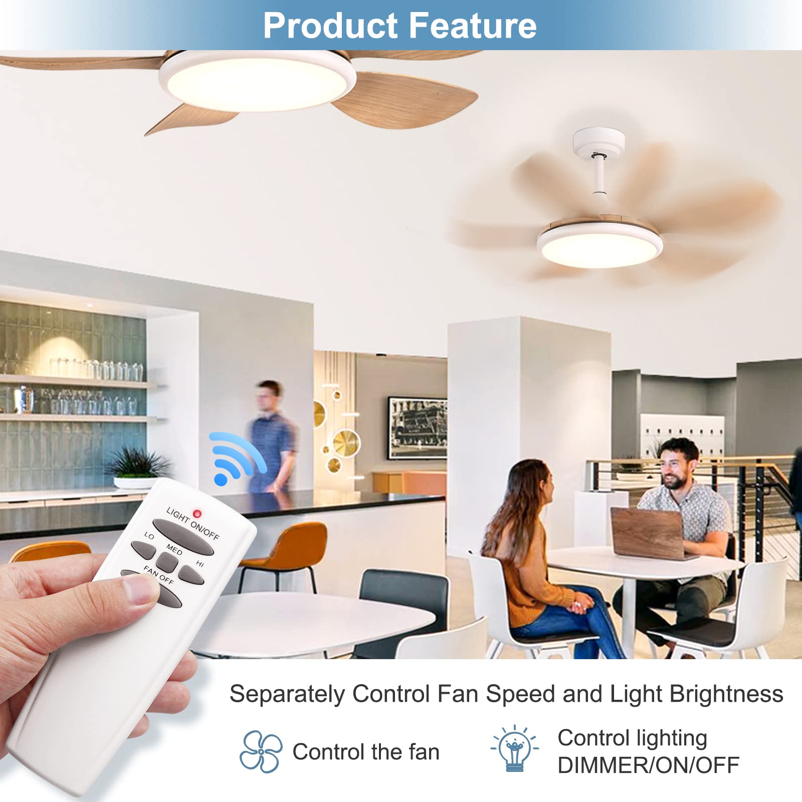 Breeze Bay Universal Ceiling Fan Remote Control and Receiver Kit Replacement of Hampton Bay Harbor Breeze Hunter UC7078T Fan-HD5 Kit, Not Dimmable