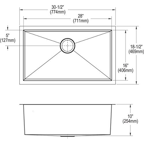 Elkay Crosstown 16 Gauge Stainless Steel, 30-1/2" x 18-1/2" x 10" Single Bowl Undermount Sink Kit