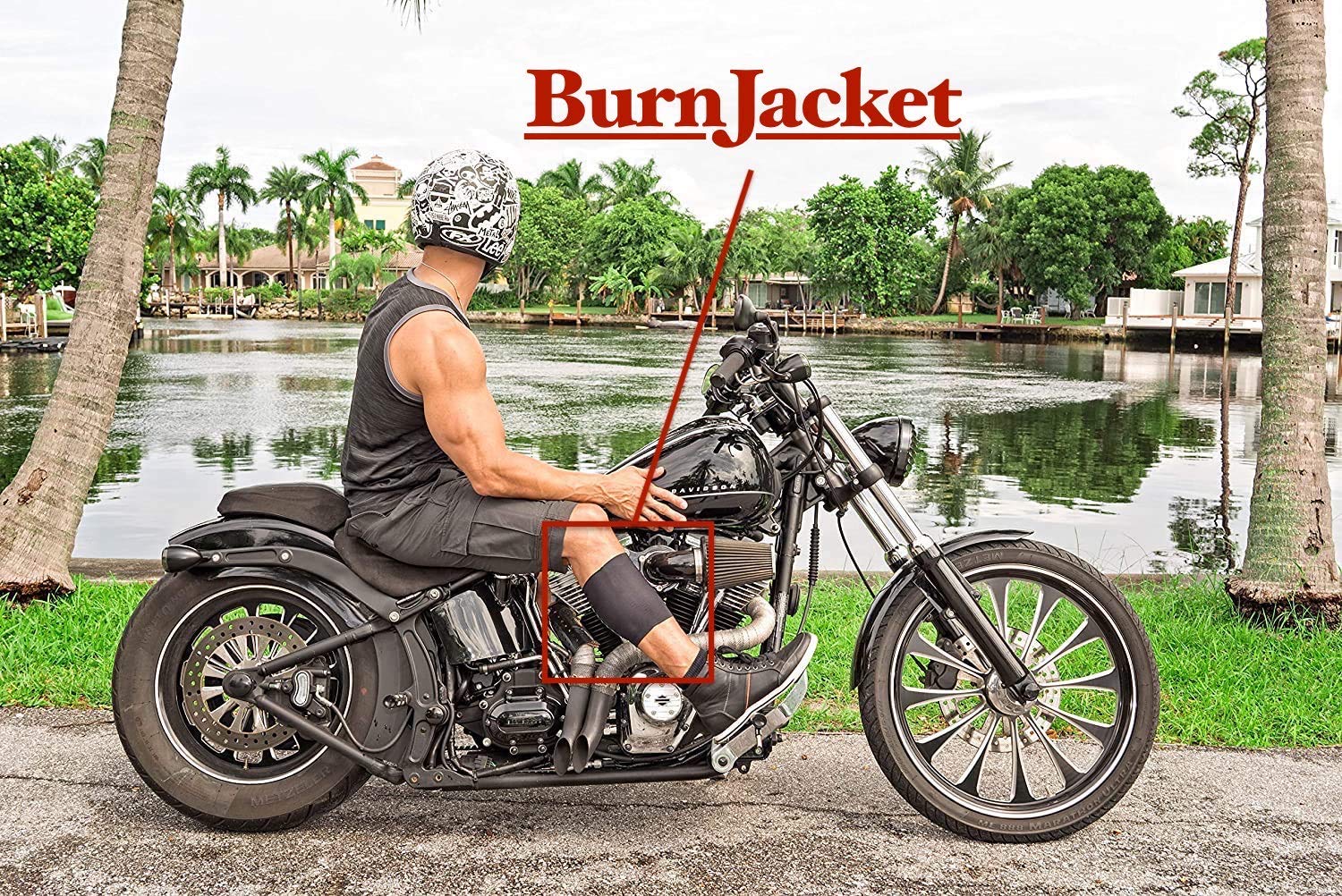 BurnJacket PRO motorcycle exhaust pipe burn protective sleeve leg guard (13.5-18 inch wide fit)