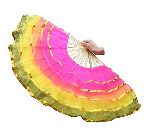 Black Temptation Chinese Folk Dance Fan Short Silk Flutter Fan Folding Silk Fan Veil #04