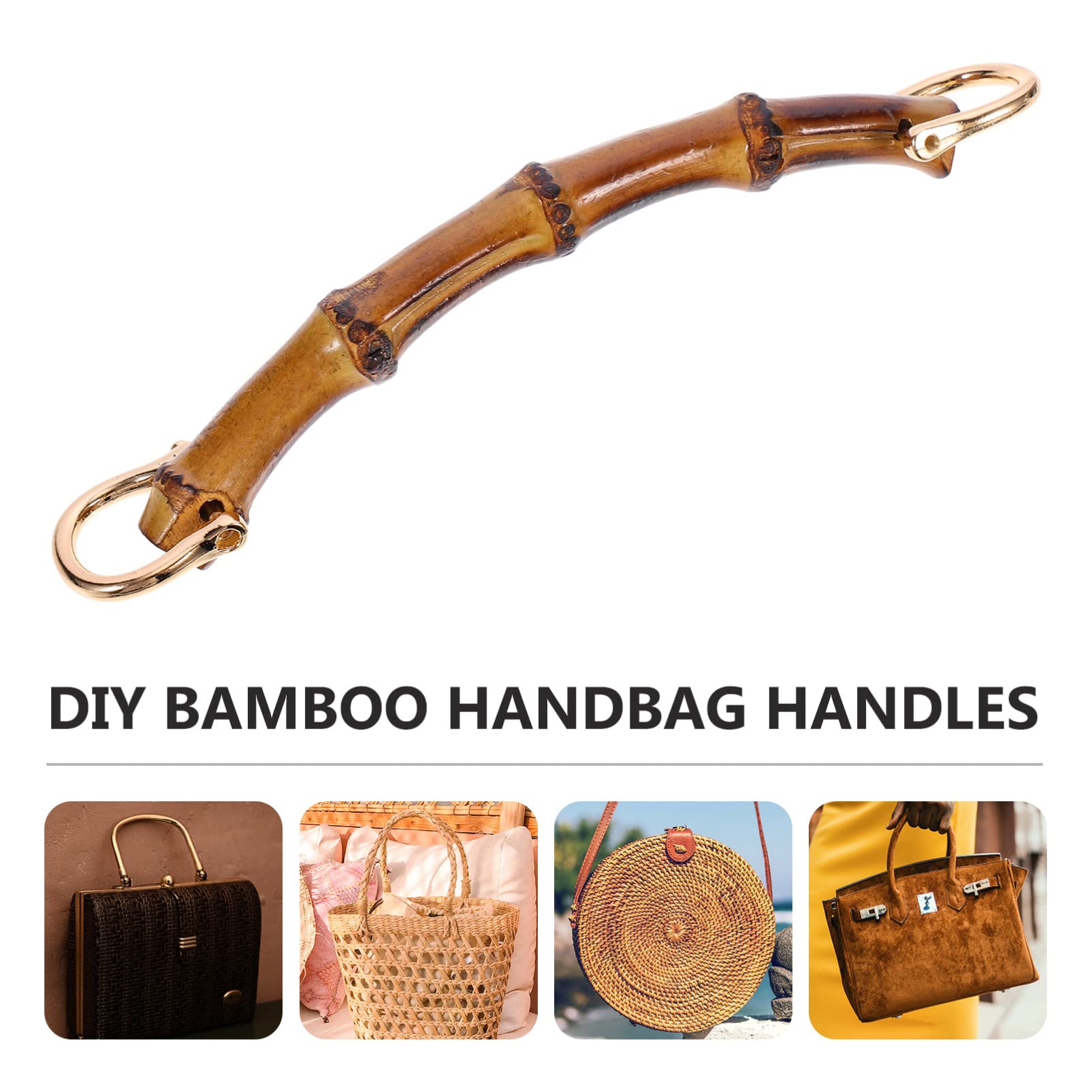 Wooden Handmade Handbag Handles U Shaped Handles Straw Bag Strap DIY Bags Accessories for Crossbody Bag Purse