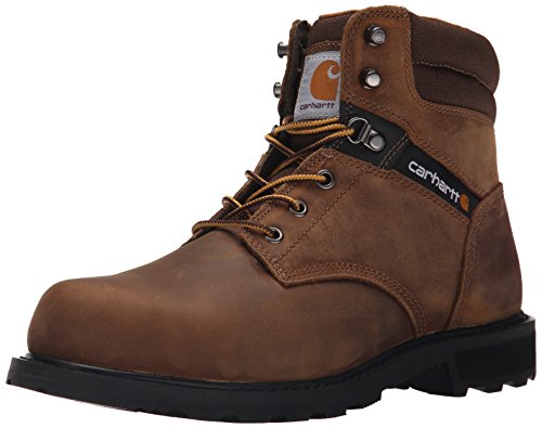 Carhartt Men's Traditional Welt 6" Steel Toe Work Boot Construction, Crazy Horse Brown Oil Tanned, 12 Wide