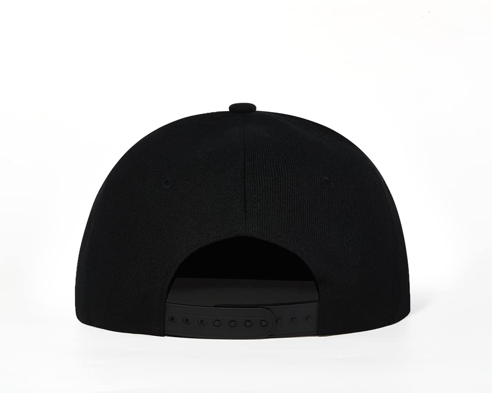 Quanhaigou Men's Black Snapback,Big Teeth Adjustable Baseball Hat 3D Embroidery Cartoon Caps