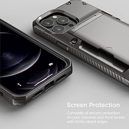 VRS Design Damda Glide Pro Phone Case for iPhone 13 Pro Max, Sturdy Semi Auto Wallet [4 Cards] Case Compatible for iPhone 13 Pro Max Case (2021)