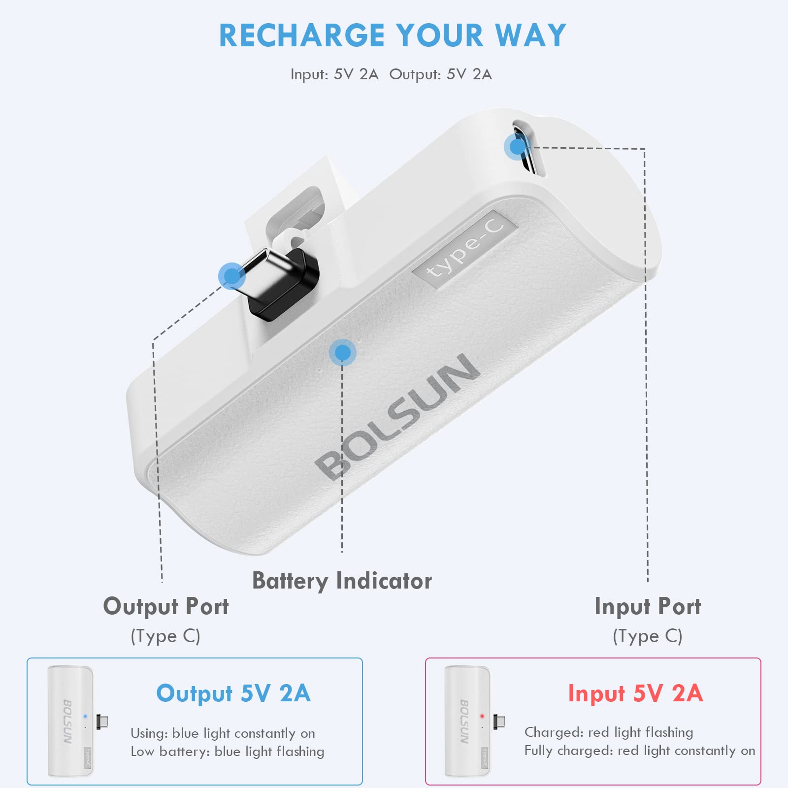 Bolsun Battery Pack for Oculus/Meta Quest 2 and Quest, Mini Extended Battery Compatible with Oculus Quest 2 Accessories, Portable and Fast Charging, Extra 1.5hrs Play Time
