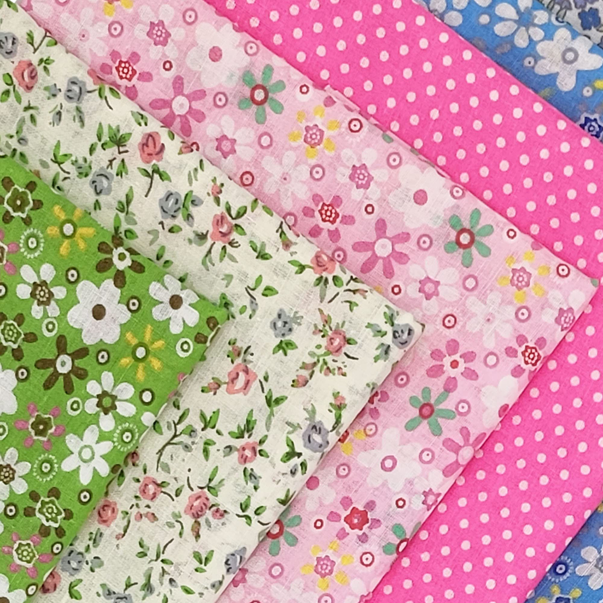 Cartisanat Fat Quarters Fabric Bundles,12 Pcs (20in x 20in / 50cm x 50cm) Sewing Patterns Quarter Precut Fabrics for Quilting Squares Scraps TOP Cotton Material Bundle Patchwork DIY Crafting Floral B