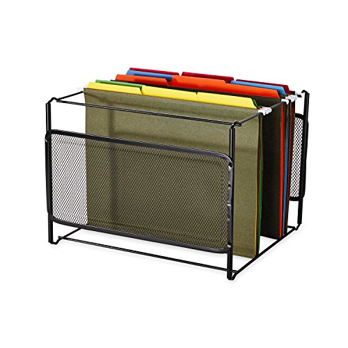 Rolodex - Eldon Mesh Collection Side-Load Double Tray with Hanging File, Black (22191)