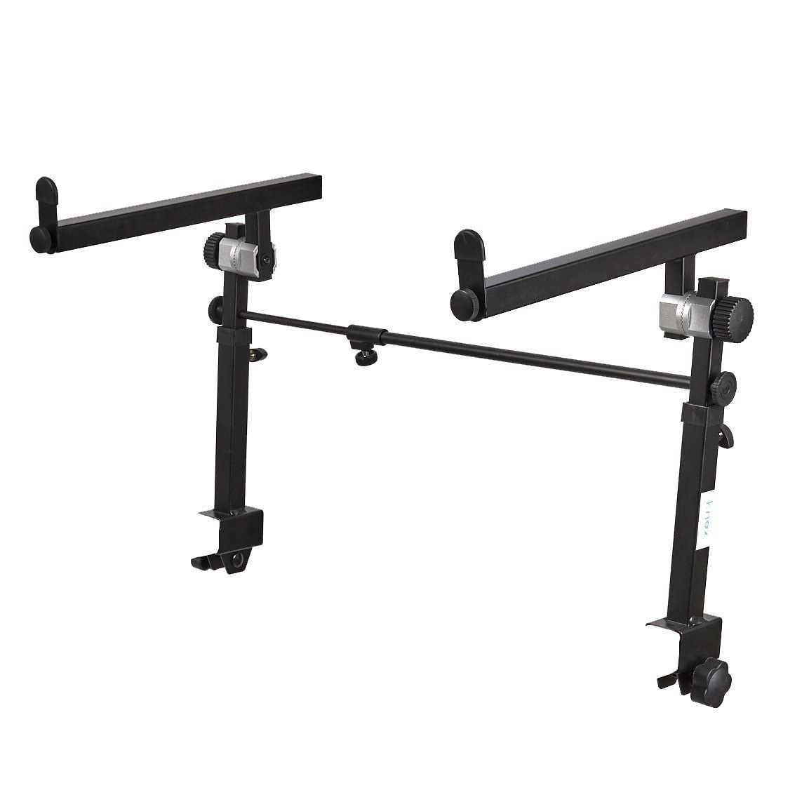 Knox Gear Z-Style Two Tier Electronic Keyboard Piano Stand (Version 2) Bundle (2 Items) - Sturdy Height & Width Adjustable Keyboard Stand - Professional Digital Keyboard Piano Stand or Synth Stand