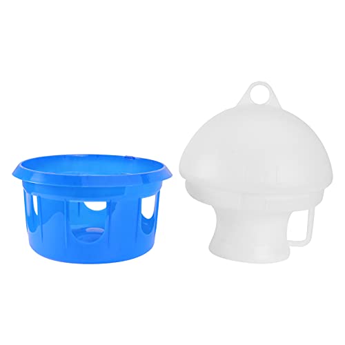 Pigeon Waterer Birds Water Feeder- Pigeon Water Dispenser, Automatic Bird Feeder for Cage, Bird Drinker Feeding Supplies for Pigeon Parrot ( 6.5L, White and Blue ) Bird Water Dispenser