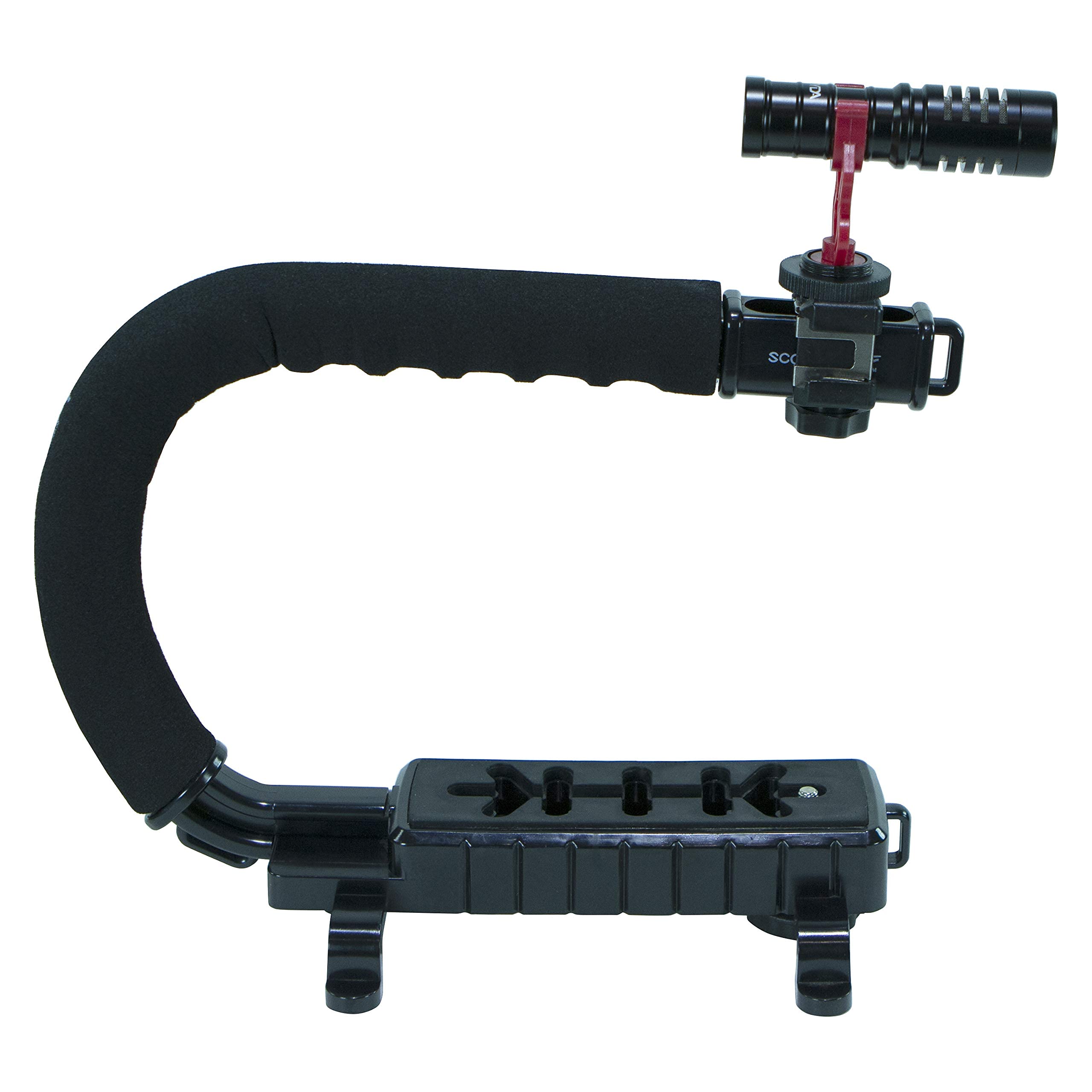 Cam Caddie Scorpion Jr Triple Shoe Camera Stabilizer with VEYDA Universal Video Shotgun Microphone Bundle - Black