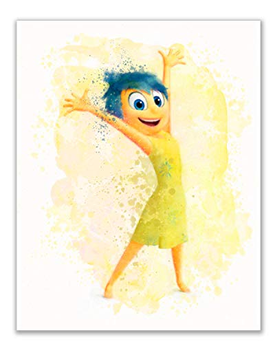 Inside Out Watercolor Wall Art Prints - Set of 6 (8 inches by 10 inches) Photos - Joy Sadness Fear Anger Disgust Bing Bong
