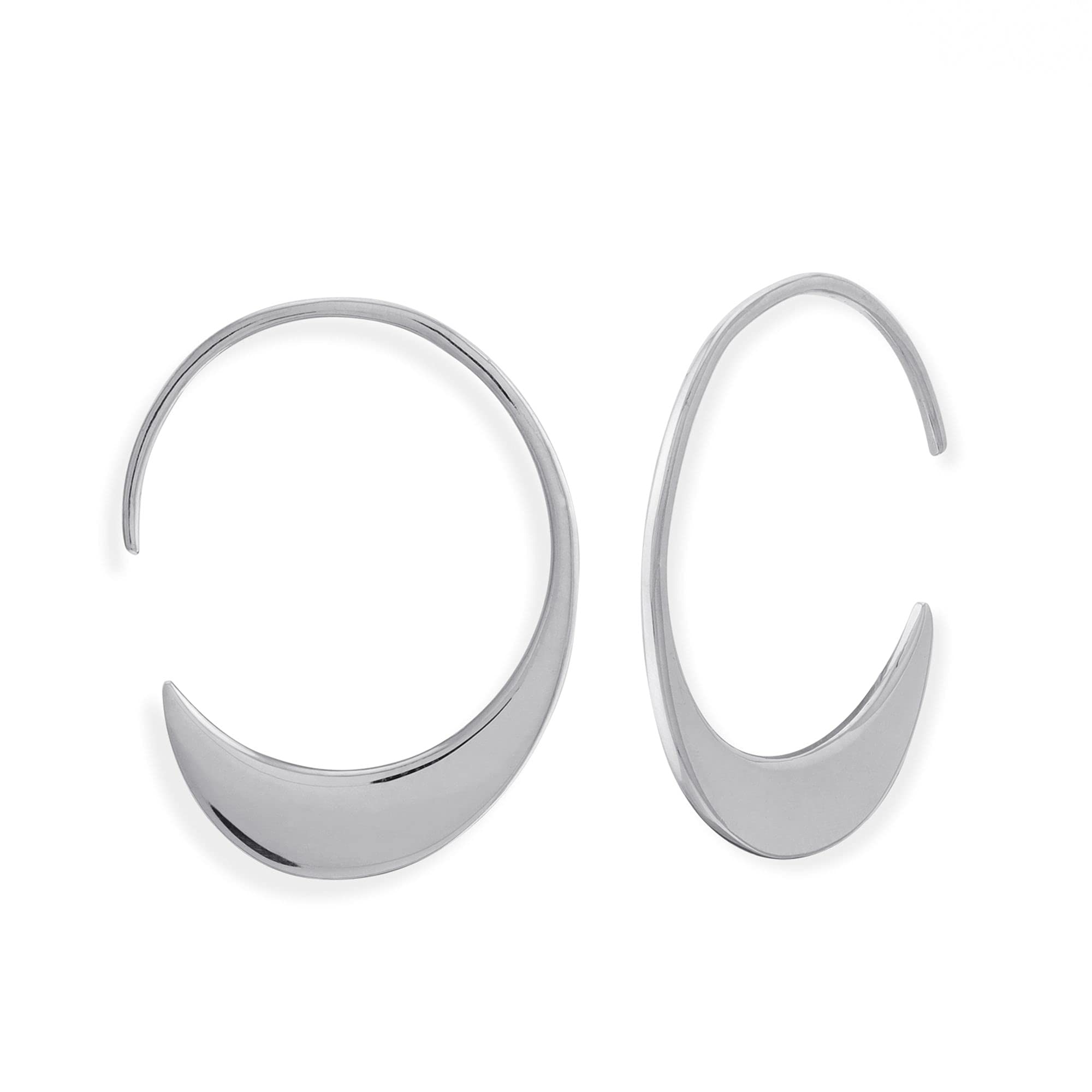 Boma Jewelry Sterling Silver Polished Pull Through Hoop Earrings