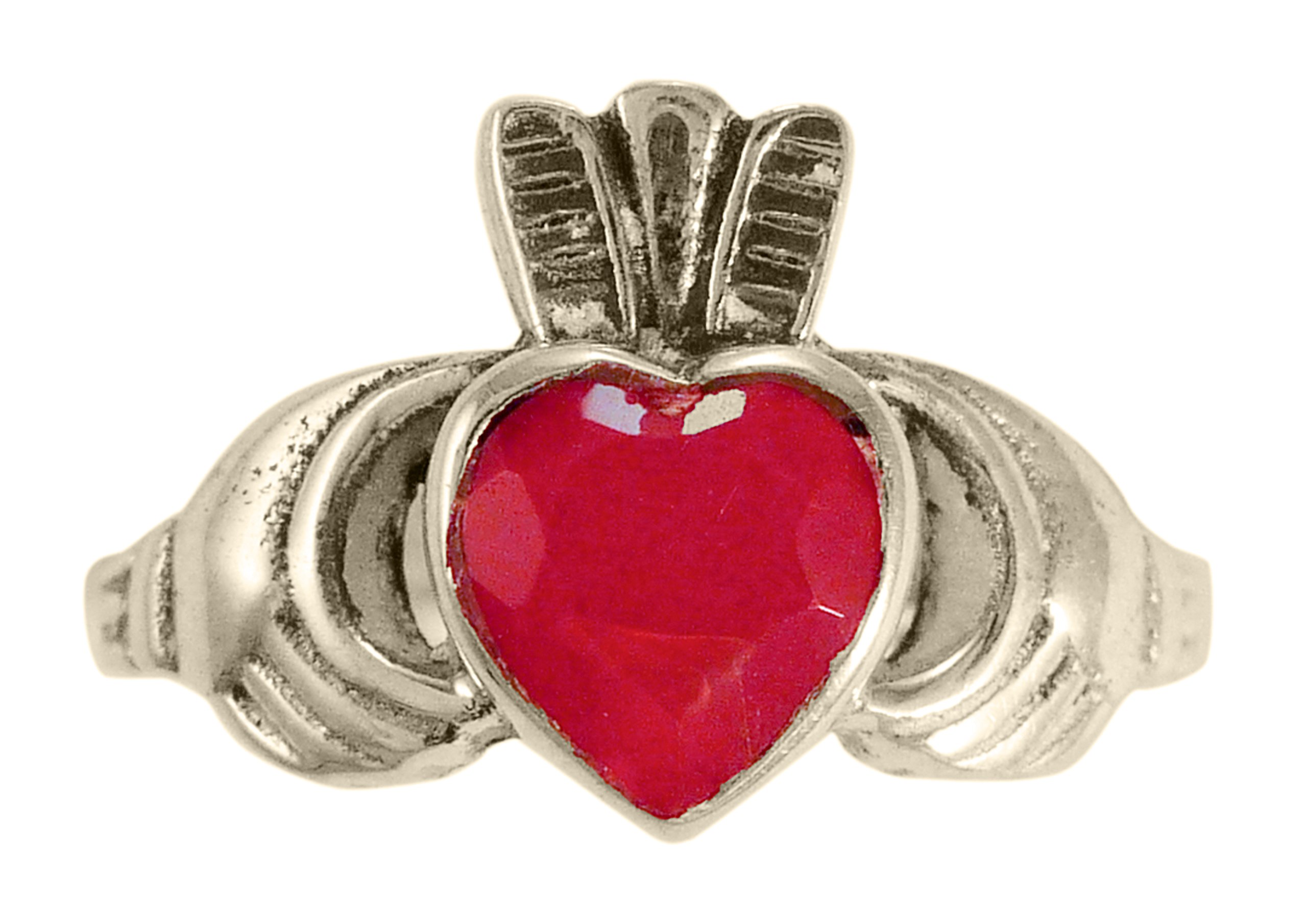 Braja Heart & Hands Claddagh Carnelian (Heat Treated) Sterling Silver Ring (8)