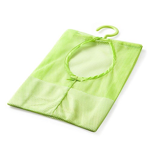 yueton 3pcs Colorful Hanging Mesh Bag, Bathroom Shower Storage Organizer Set Hamper Bag Closet Rack Clothes Clip Collection Bag