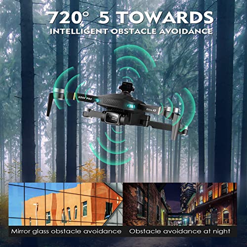 NEW Drone Pro Obstacle Avoidance GPS Drone with 4K EIS Camera for Adults Beginner Professional Foldable FPV RC Quadcopter with Brushless Motor, Auto Return Home, Selfie, Follow Me, Waypoints Fly , Circle Fly, Auto Hover, Headless Mode with Carrycase (GD93