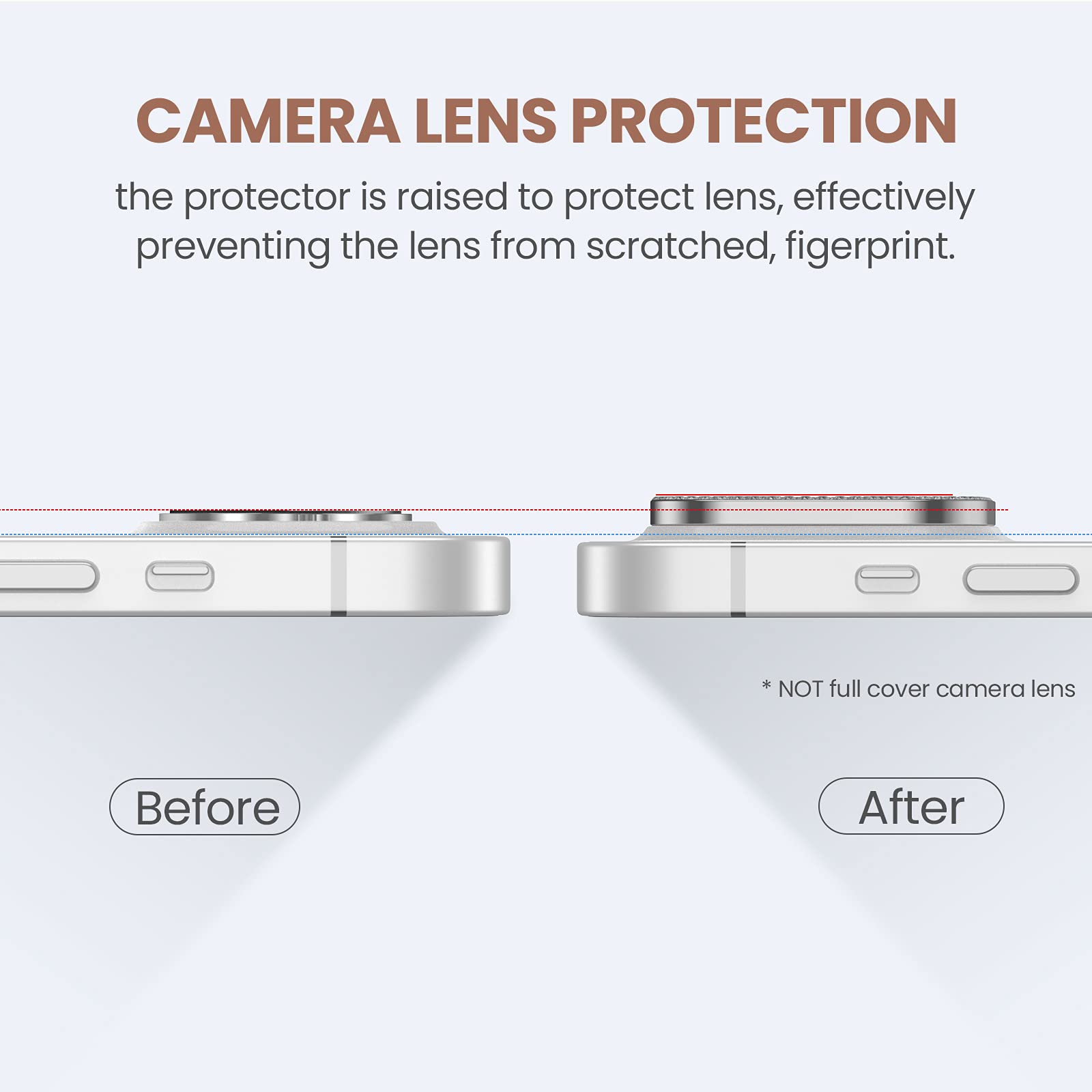 Goton [2 Pack] for iPhone 12 Pro Max Camera Lens Protector, Bling Glitter Diamond Metal Lens Protective Decoration Cover for iPhone 12 Pro Max 6.7inch (Silver+Rose Gold)