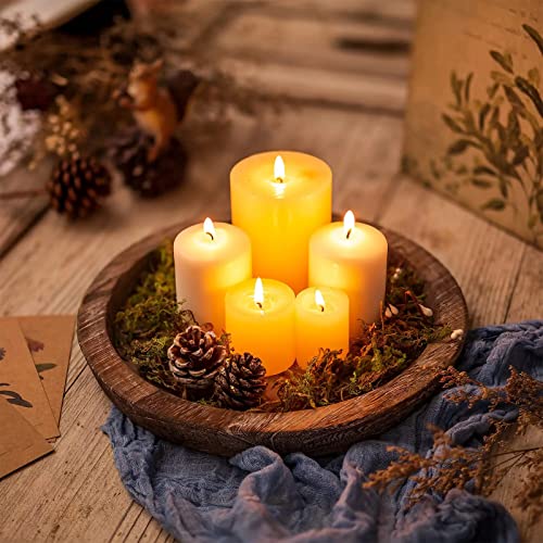 ICAROOM Rustic Wooden Serving Tray - Round Wood for Coffee Table, Candle Holder Home Decor, Small Tray, Decorative Trays Decor (8.07 in / 20.5 cm)