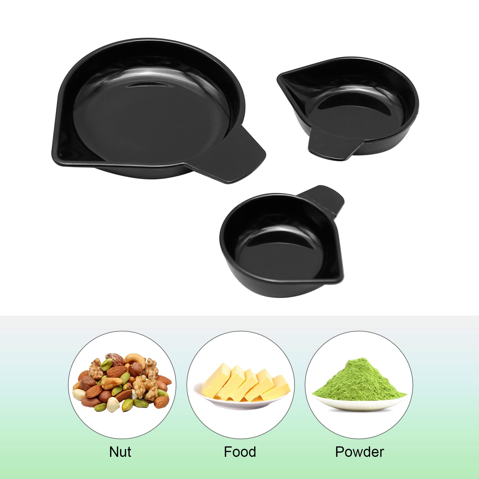 DUZFOREI 5 Sizes Weighing Powder Pans Scale Pan Narrow Spout Plastic Weighing Dishes for Weigh Liquid Powder Gems