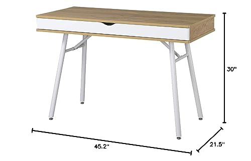 Techni Mobili Modern Multi Computer Desk with Storage, 30" x 21.7" x 45.3", Pine