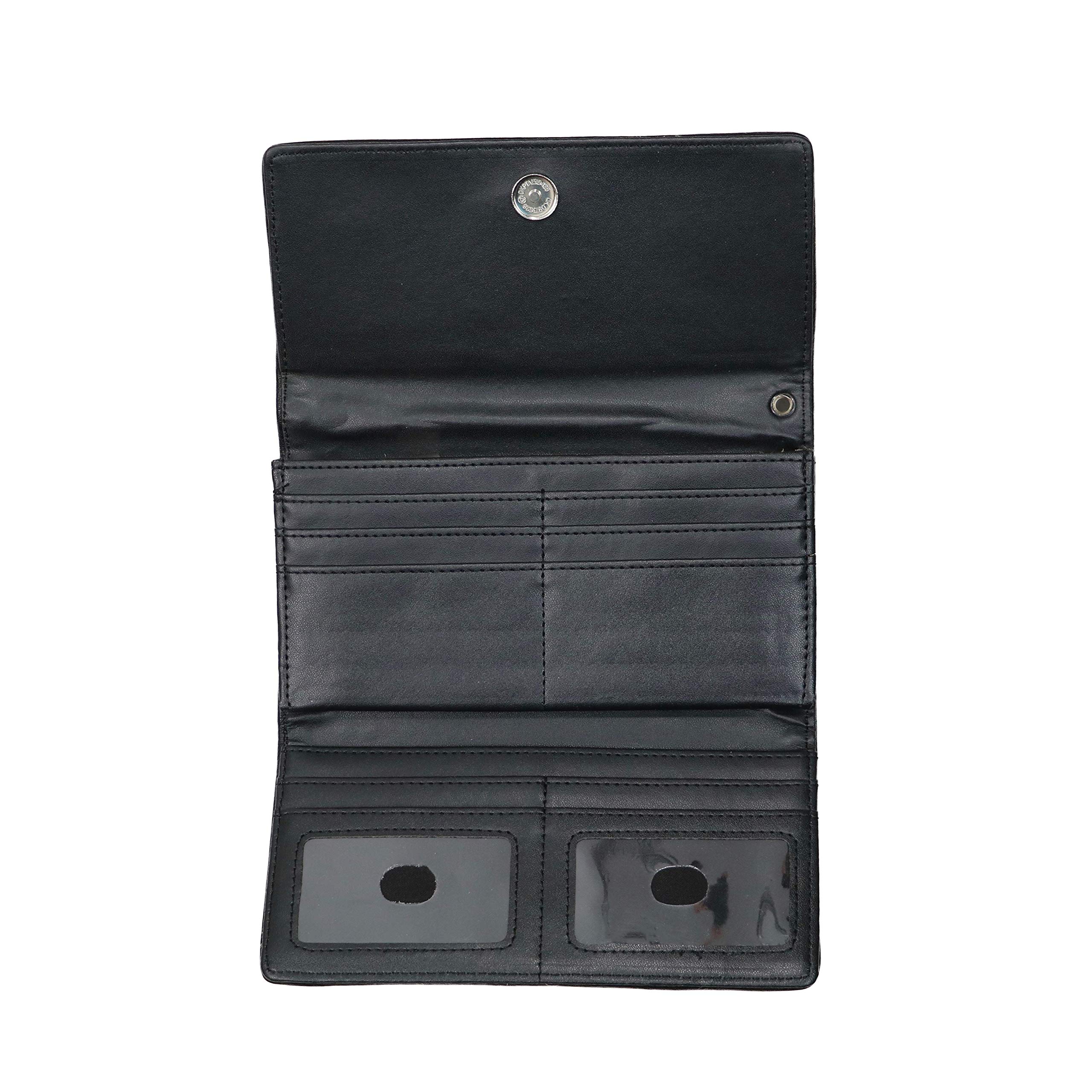 Lady Conceal Women's RFID Blocking Tri-fold Clutch Wallet for Ladies (Mahogany)