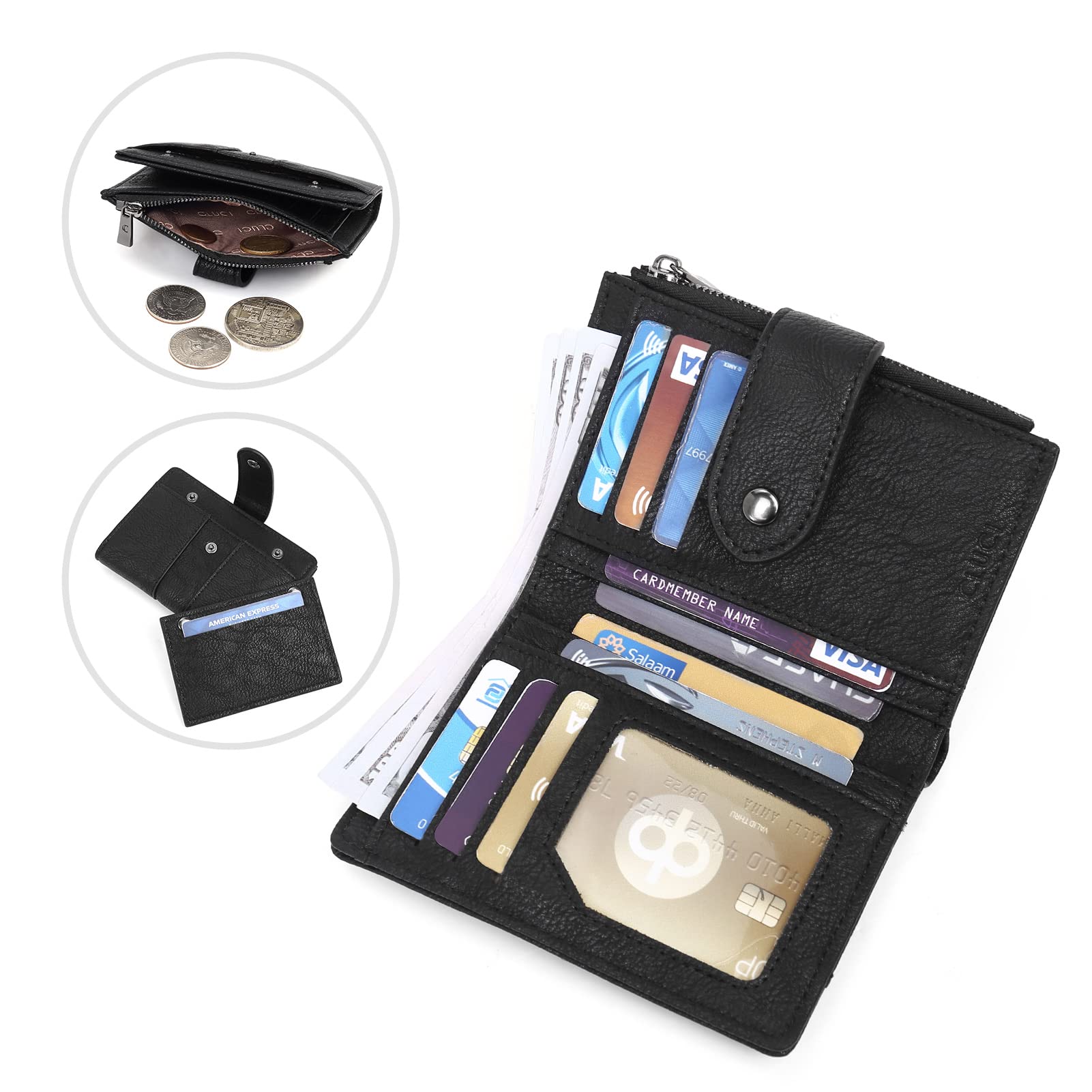 CLUCI Travel Backpack Bundles with Women Wallet