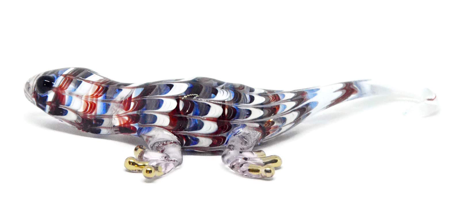 Salamander Lizard Handmade Glass Figurines Murano Glassblowing Art Animal Figure Crystal Reptile Home Decor Garden Ornaments.