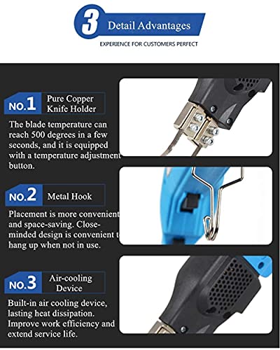 Electric Foam Cutter Knife Sponge Peral Foam Cutting Tool Groove Slotting Air-cooling Hot Heat Cutter Kit Blades