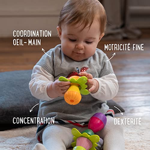 Lalaboom 12 Piece Baby Toddler Beads β Montessori Educational Shape and Color STEM Construction Toy 10 Months to 3 Years - BL100, Multicolor