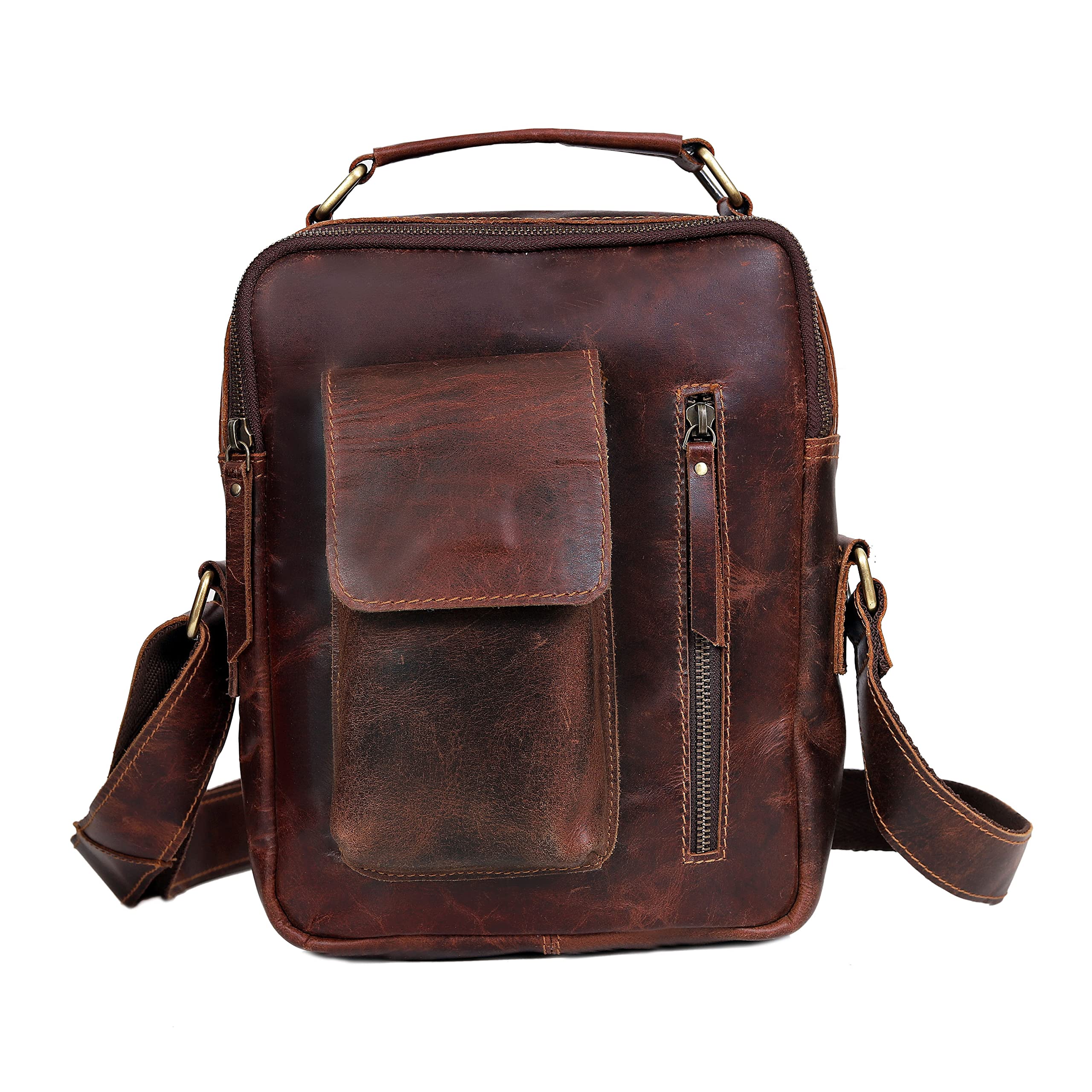 Crossbody Bags for Women - Real Leather Small Vintage Adjustable Shoulder Bag