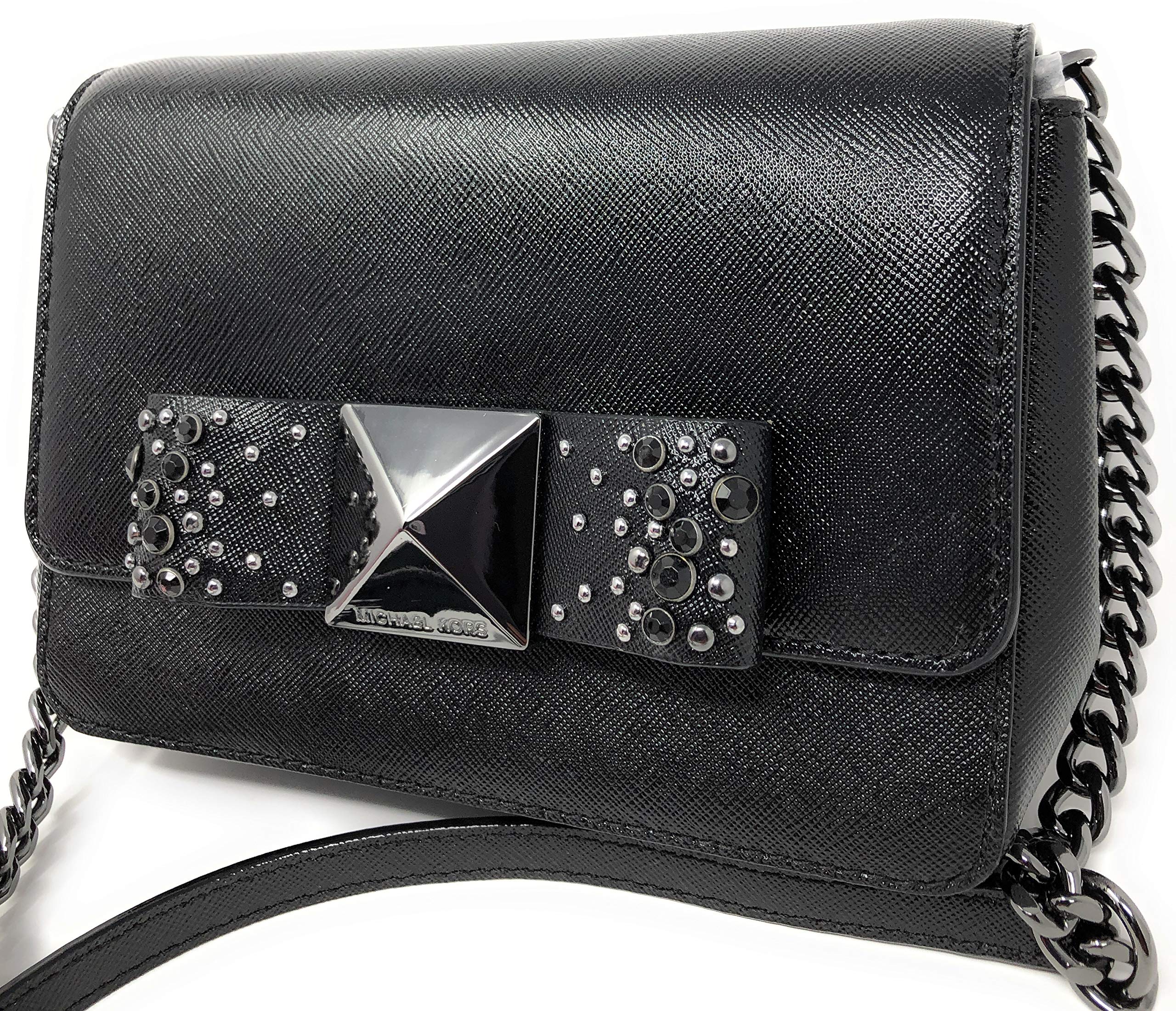 Michael Kors Tina Small Clutch with Bow Crossbody Bag - Black