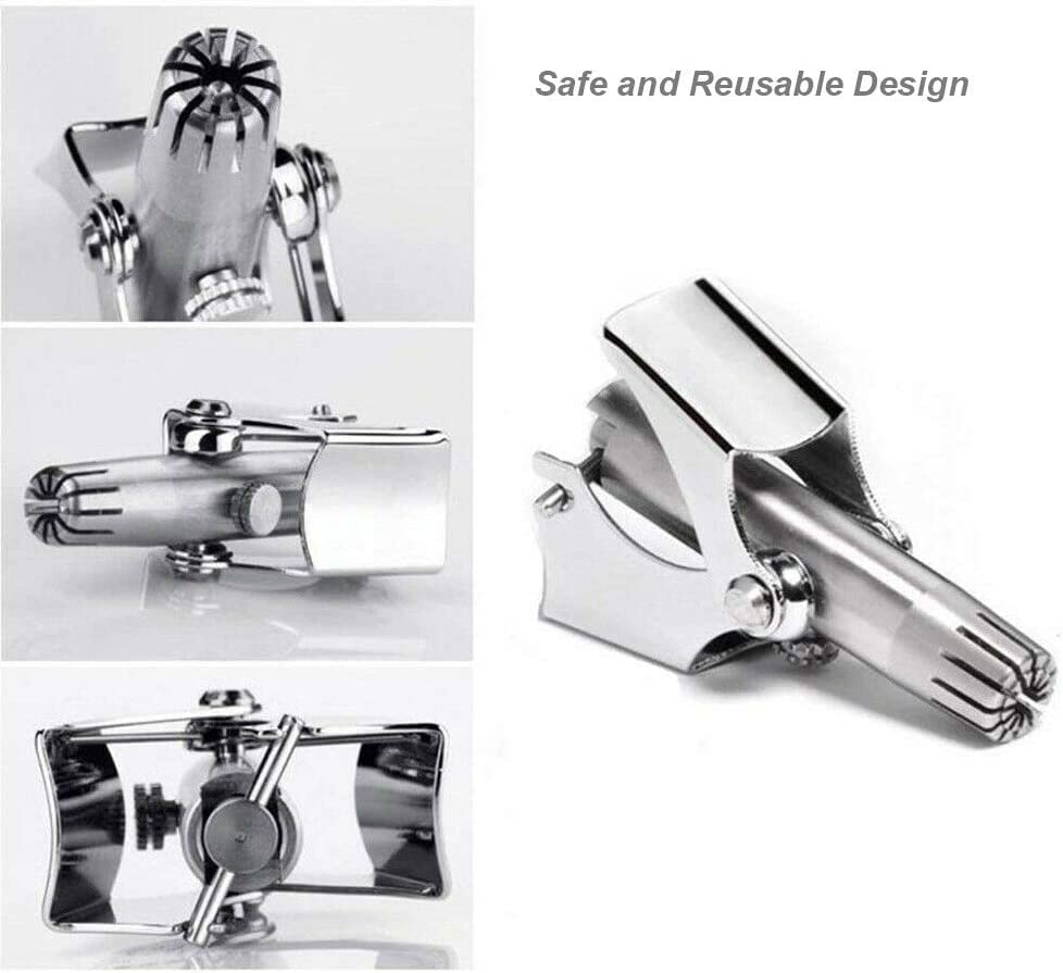KongLam Stainless Steel Nose Hair Trimmer for Men - Easy to Use, Safe and Painless