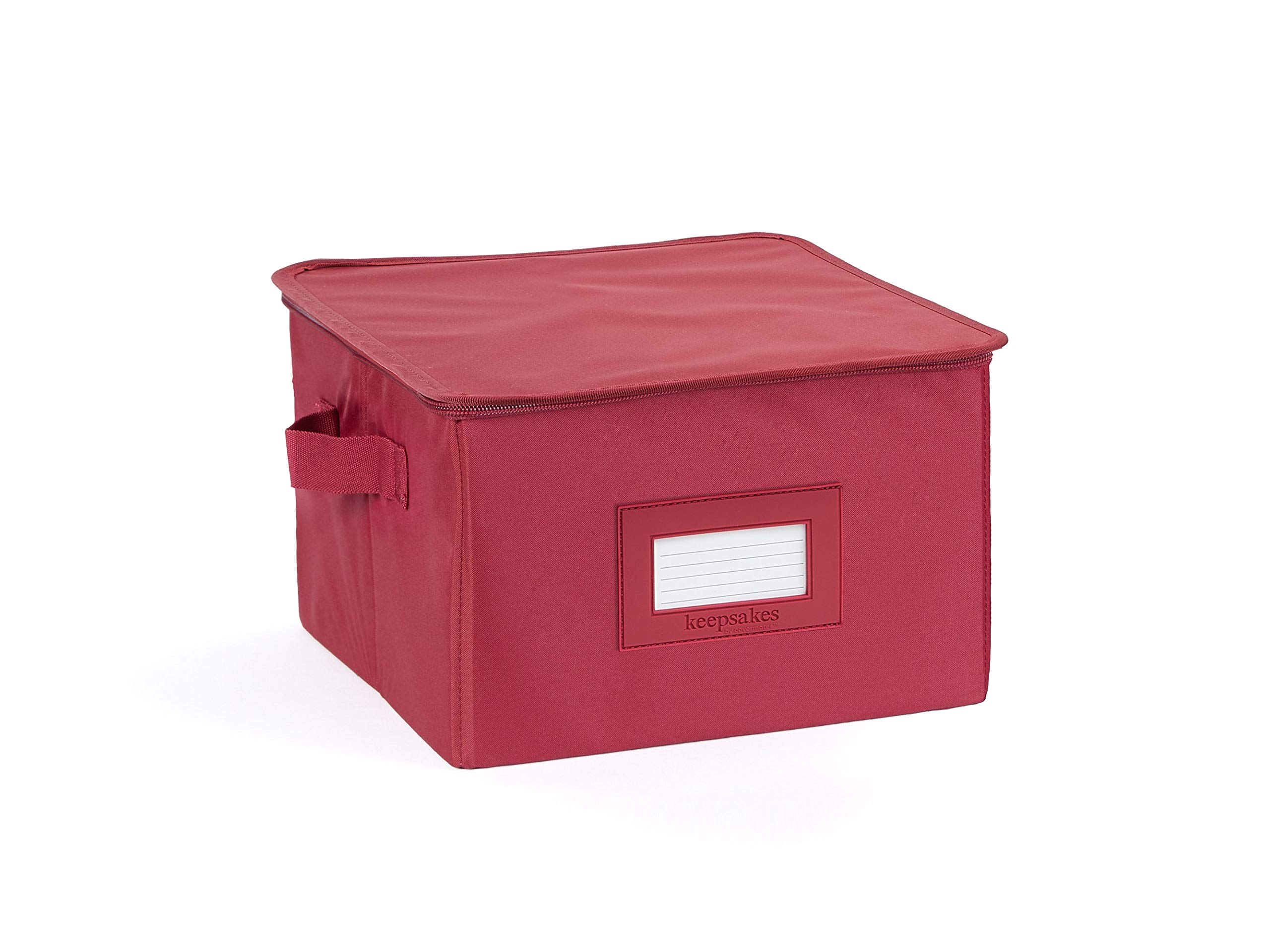 Covermates Keepsakes - Zip-Top Storage Box - Heavy Duty Polyester- Reinforced Handles - Stackable Design - Indoor Storage-Scarlett Red