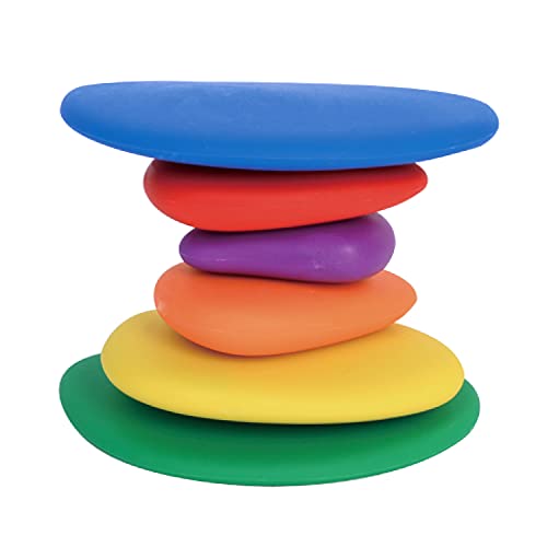Rainbow Pebbles - Set of 36 Sorting and Stacking Stones with 20 Activity Cards - In Home Learning Toy for Early Math