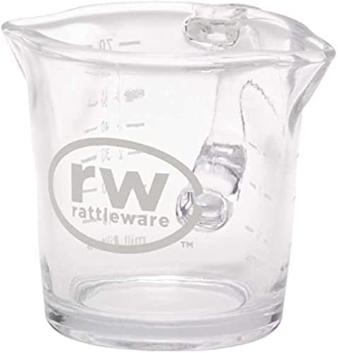 Rattleware 3-Ounce Espresso Shot Glass Pitcher, Double Spouted Shot Glass, Genuine Barista Measuring Cup