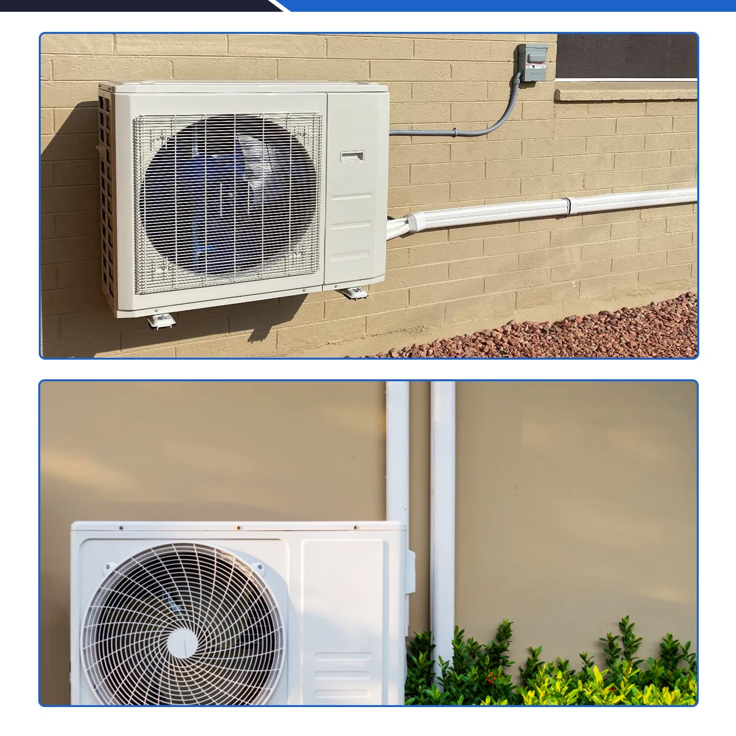 Cestluck 3'' 7.5 Ft Mini Split Line Set Cover, PVC & PP Line Cover Set Universal for Mini Split AC & Central AC