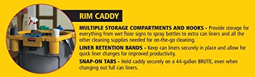 Rubbermaid Commercial Products BRUTE Trash Can Caddy for 44-Gallon BRUTE Garbage Bins, Black, Cleaning Caddy Storage
