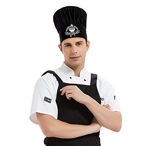 DYJYBMY Stand Back Papa is Grilling, Adult Adjustable Kitchen Cooking Hat with Elastic Band Chef Baker Cap Black, Funny BBQ Chef Hat for Men, Dad, Husband, Barbecue Grill Gift for Men