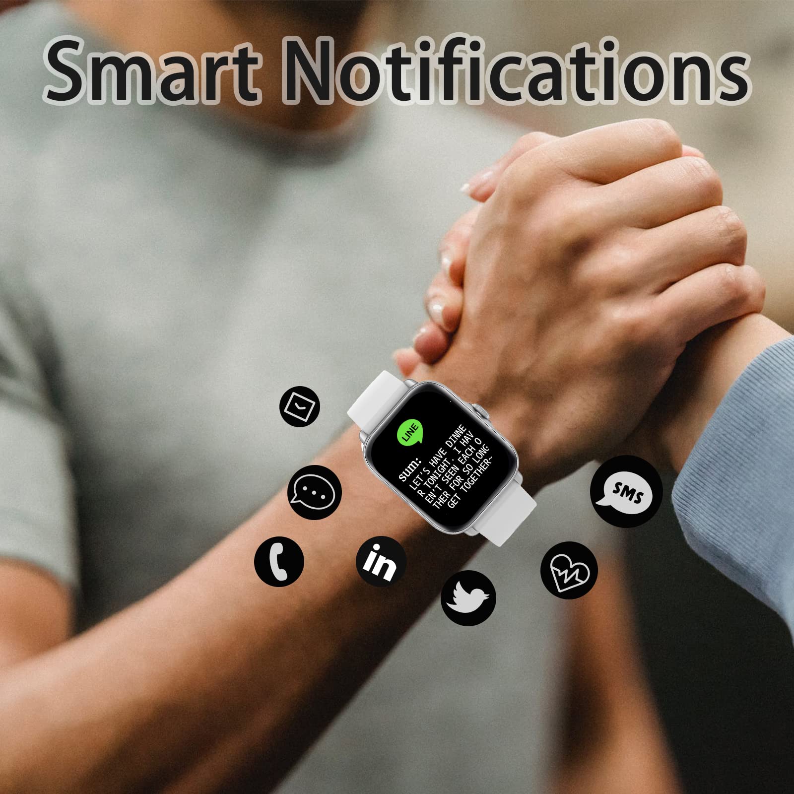 DXPICR [2 Watches] Smart Watch(Call Receive/Dial), Full Touch Screen SmartWatch for Android and iOS Phones Compatible Fitness Tracker with Heart Rate,Sleep,Blood Oxygen,Step Counter