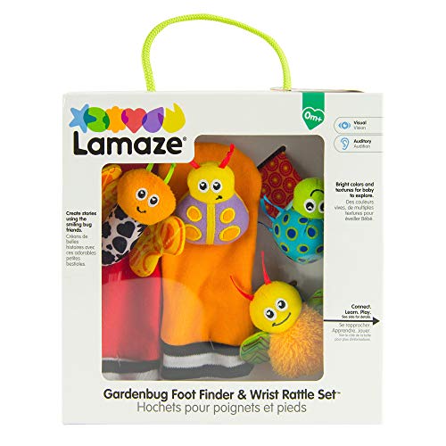 Lamaze Gardenbug - Baby Foot Finder Socks & Wrist Rattle Set - Sensory Development Toys - Newborn Baby Essentials