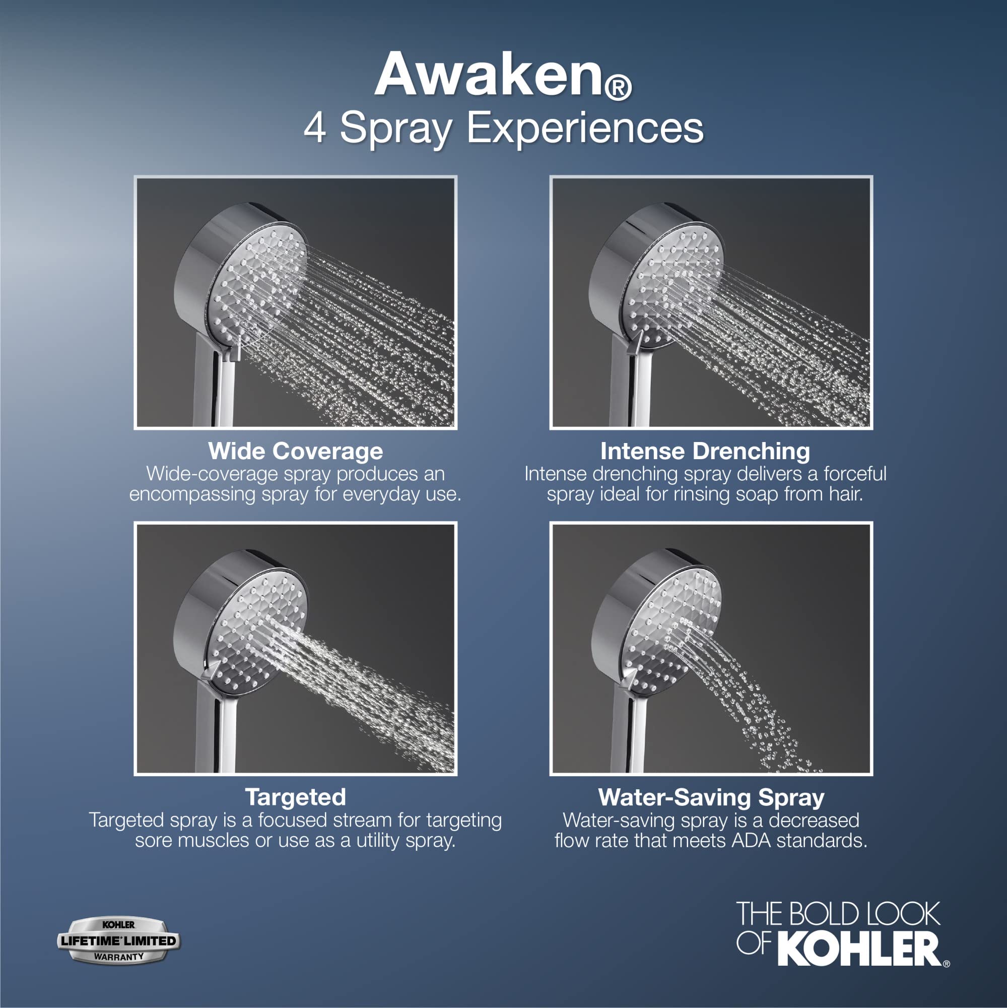 KOHLER AWAKEN® B110 DELUXE HANDSHOWER KIT