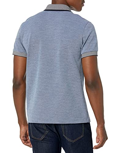 Lacoste Contemporary Collection's Men's Short Sleeve Graphic Caviar Polo Shirt, Kingdom/Navy Blue-Flour, Small