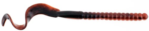Berkley PowerBait® Power Worm Fishing Bait, Plum/Chartreuse, 7in | 18cm, Irresistible Flavor, Classic Curly Tail Worm Profile, Ideal for Spring, Summer and Fall Fishing
