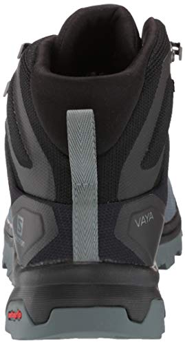 Salomon VAYA MID Gore-TEX Hiking Boots for Women, Stormy Weather/Black/Trooper, 5