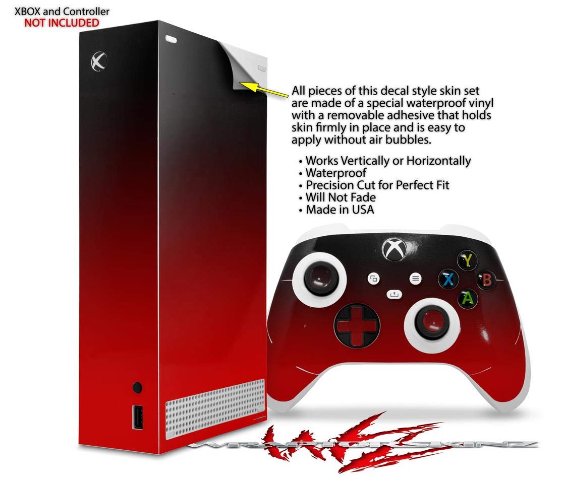 WraptorSkinz Skin Decal Vinyl Wrap compatible with the XBOX Series S Console and Controller Smooth Fades Red Black (GAMING CONSOLE NOT INCLUDED)