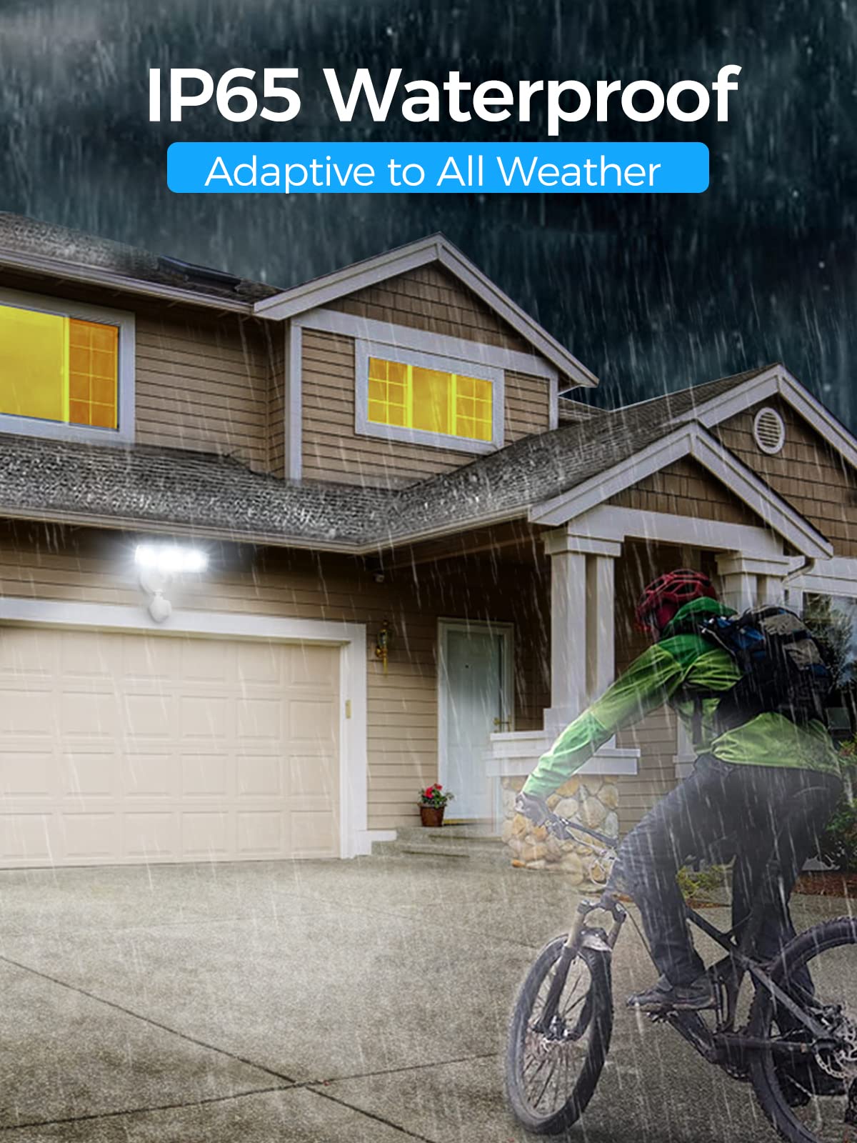 Brightown Motion Sensor Outdoor Lights with Remote, 40W 4500LM Dusk to Dawn Security Lights 3 Mode Adjustable, 3000K-6500K White Warm Colour Adjustment, IP65 Waterproof Flood Light for Home (Brown)