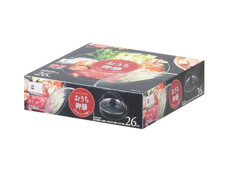 JapanBargain 3868, Sukiyaki Nabe Pot Shabu Shabu Hot Pot Pan with Glass Lid for Induction Heating IH Stove