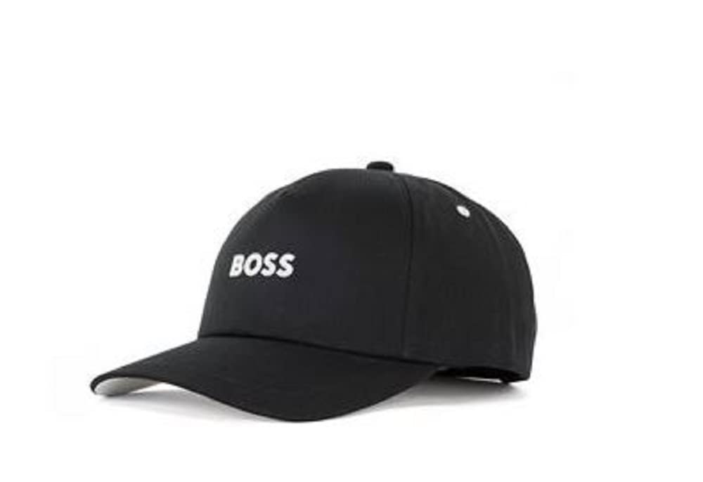 BOSS Men's Cotton Twill Center Logo Cap, Black Tar, One Size